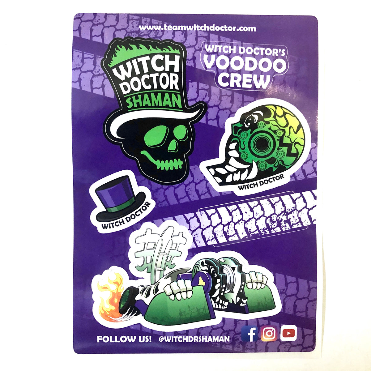 Witch Doctor 5x7 Sticker Sheet (2 per Pack) – Team Witch Doctor